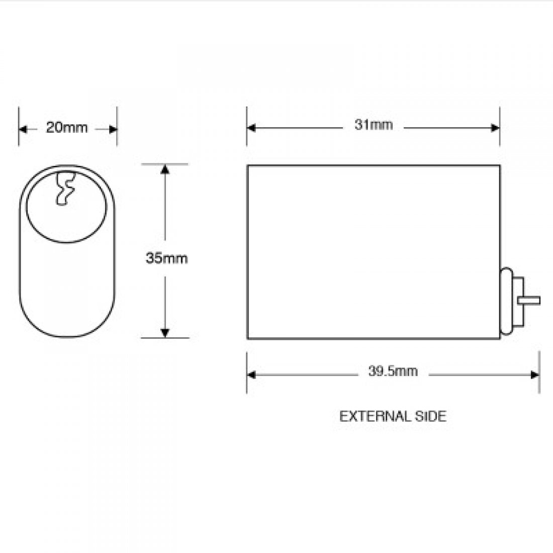 Asec 6-Pin Scandinavian Oval External Cylinder Asec 6-Pin Scandinavian Oval External Cylinder